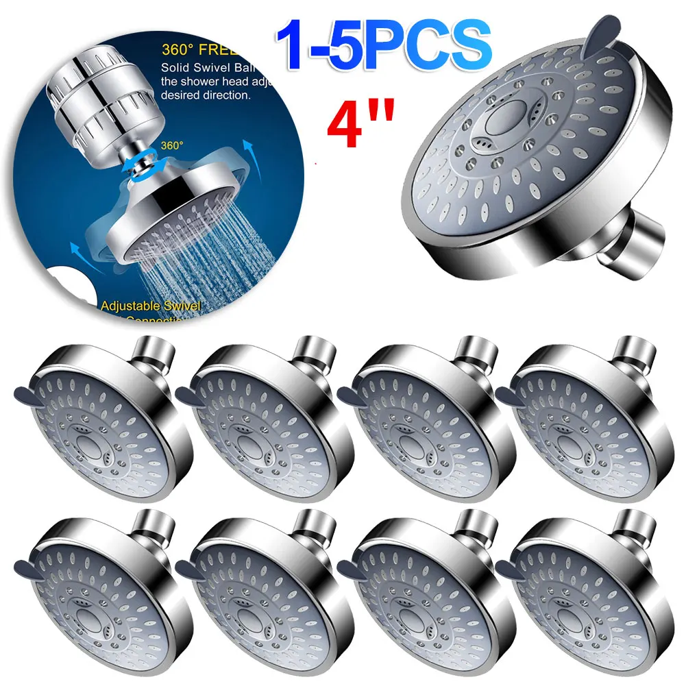 1-5pcs-4-Shower-Head-With-Screw-Bathroom-High-Pressure-Shower-Head ...