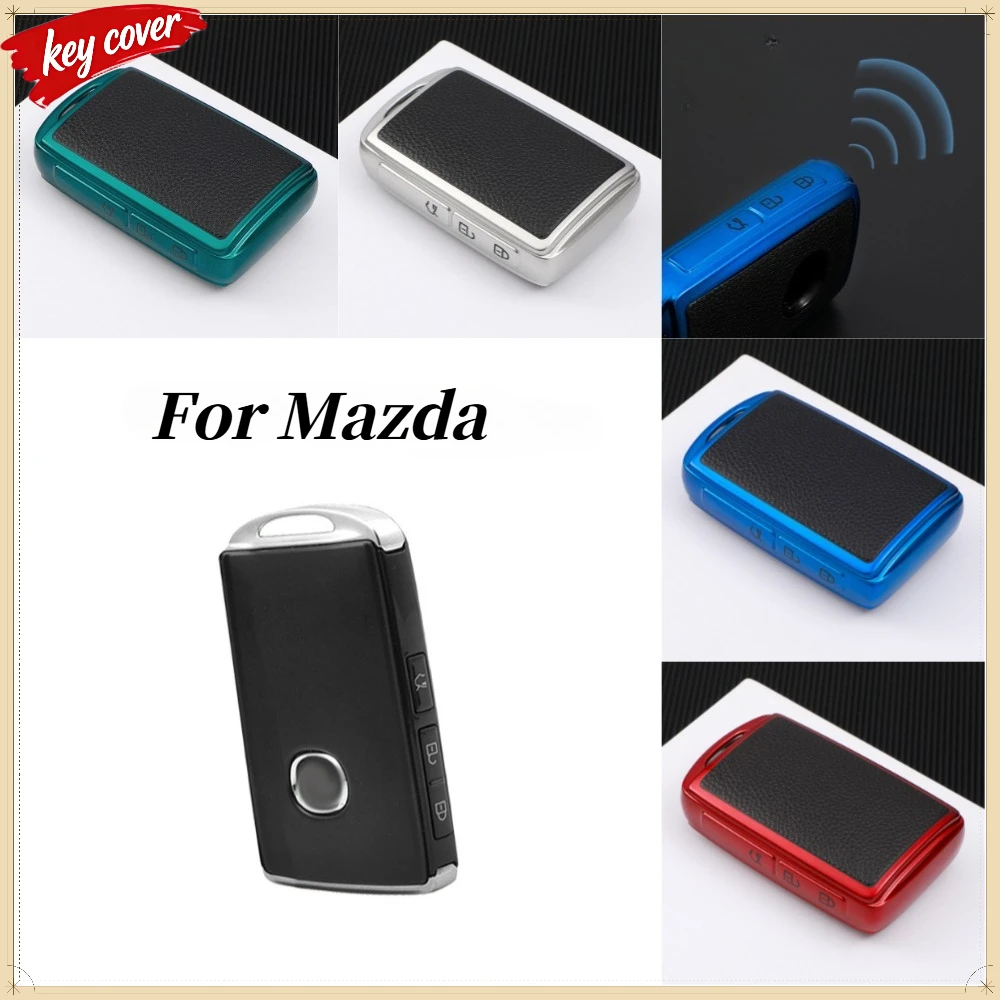 Leather TPU Car Key Case Shell Fob for Mazda 3 Alexa CX4 CX5 CX-5 CX8 ...
