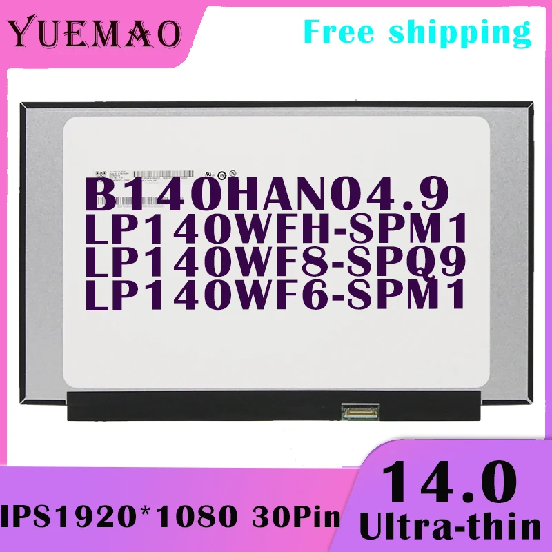 14.0 Inch Laptop Lcd Screen Lp140wfh-spm1 Lp140wf8-spq9 B140han04.9 ...