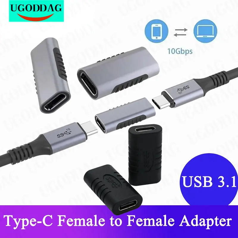 USB-Type-C-Female-to-Female-Adapter-USB-C-Charging-Converter-Portable ...