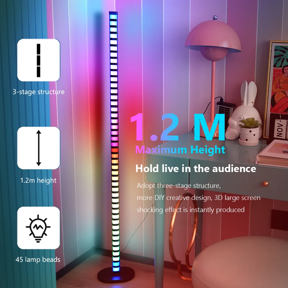 1-2m-RGB-Music-Sound-Control-LED-Light-Remote-Control-Pickup-Voice ...