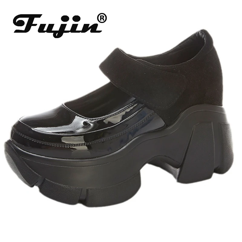 Fujin-zapatos de plataforma de microfibra sintética para mujer, Calzado ...