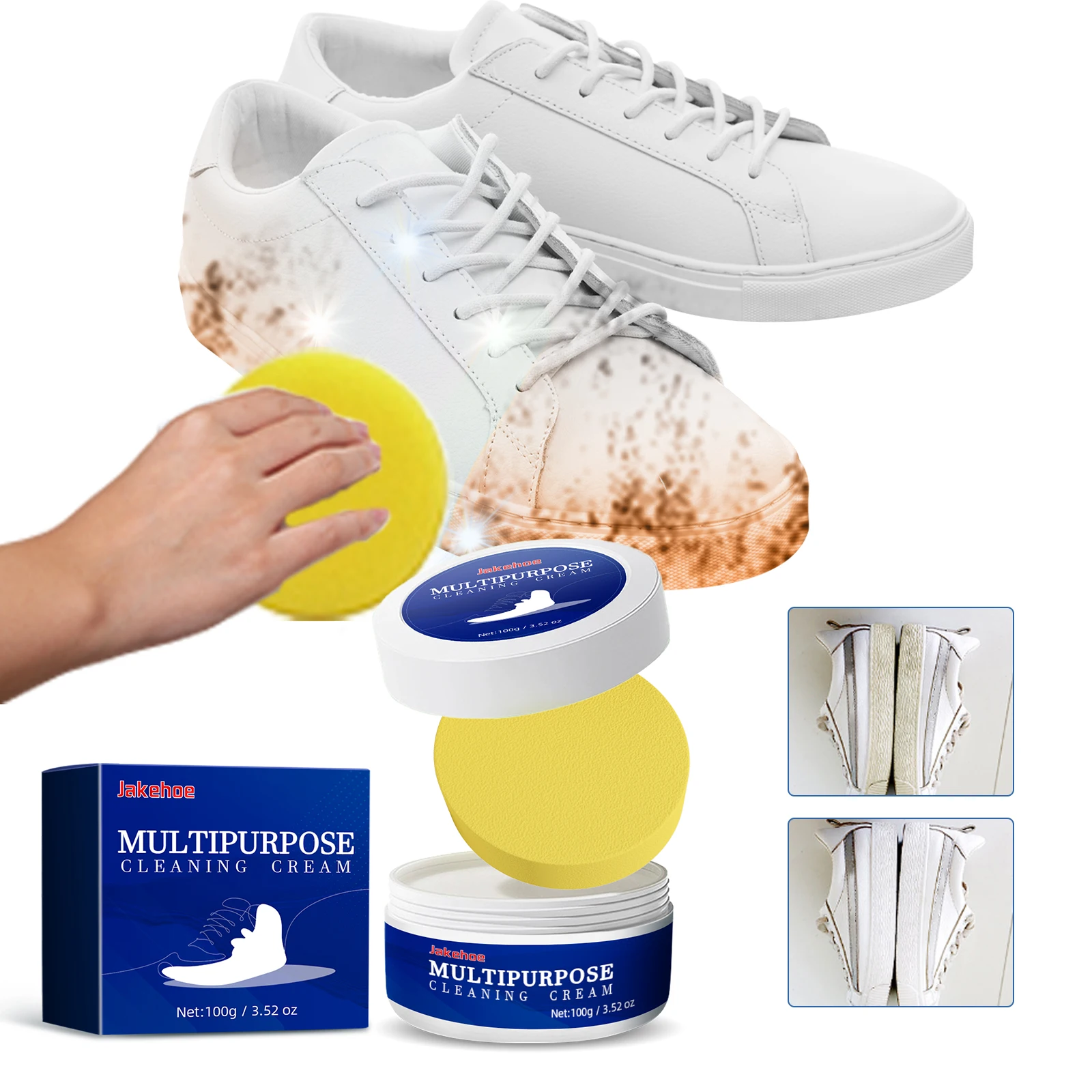 White Shoe Cleaning Cream Multi-functional Cleaning, Brightening ...
