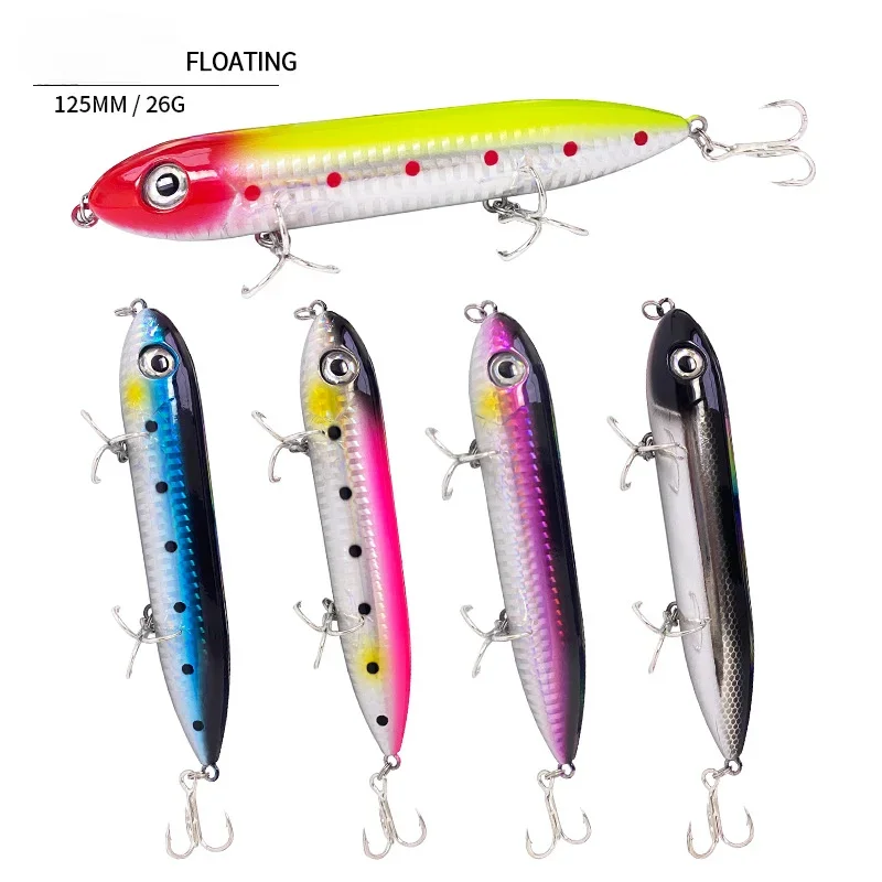 Floating-Pencil-Lure-125mm-26g-Water-Surface-Son-Dog-Lure-Sea-Fishing ...