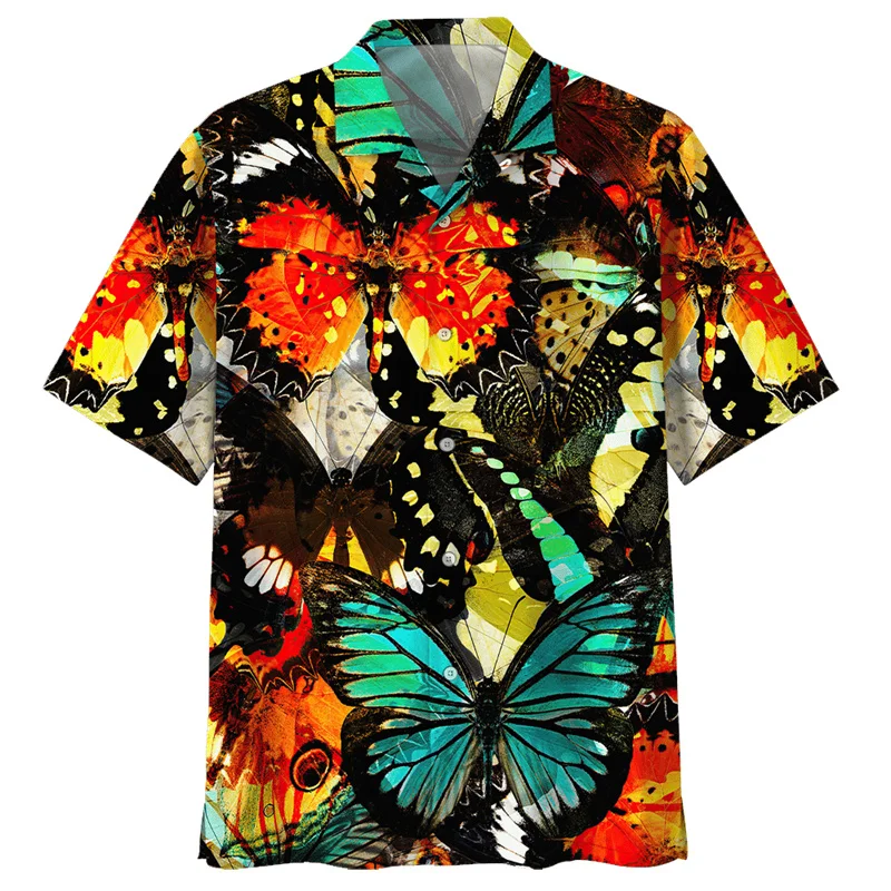 Color-Butterfly-Pattern-Hawaiian-Shirts-For-Men-Women-Insect-3D-Printed ...