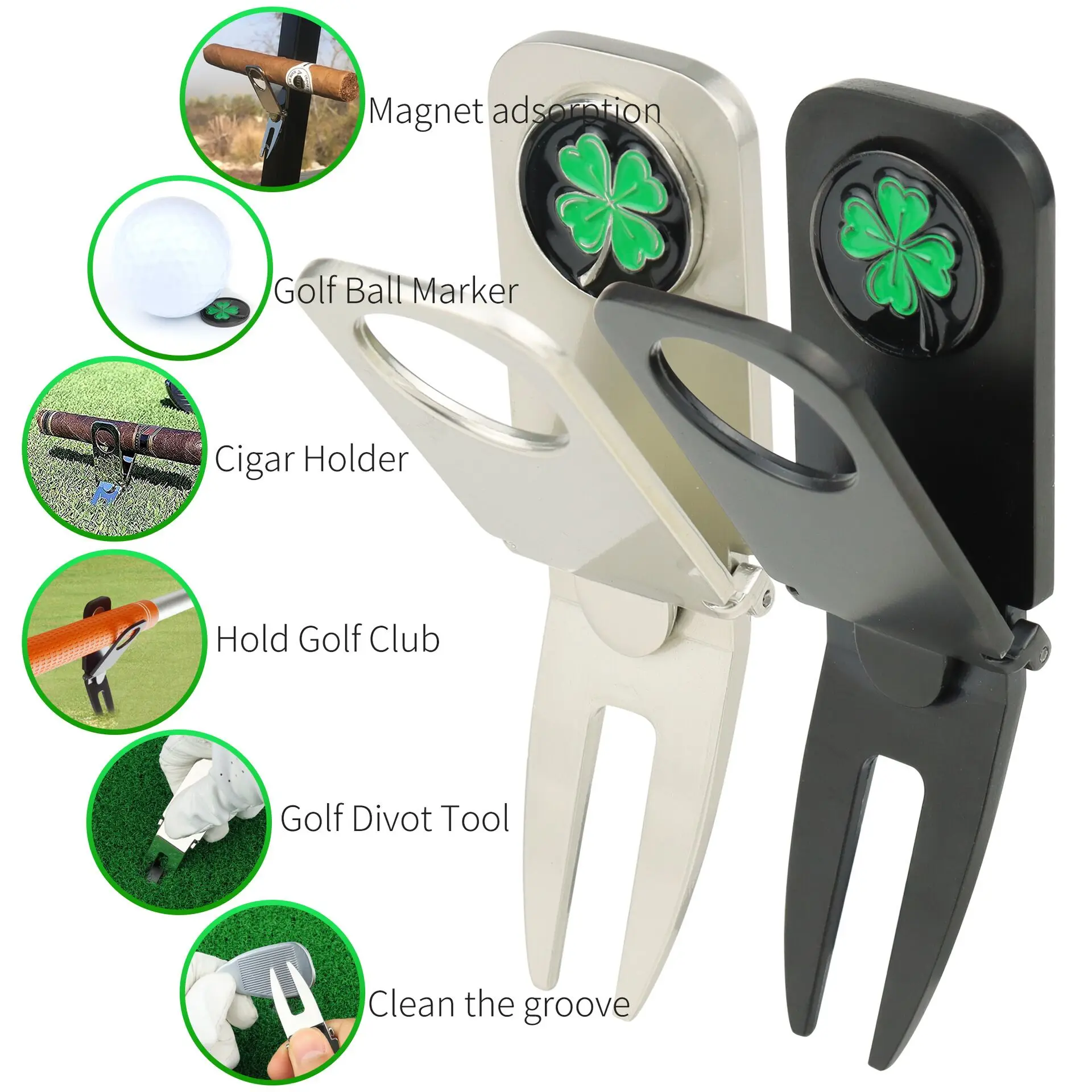 Golf Divot Repair Tool with Ball Marker