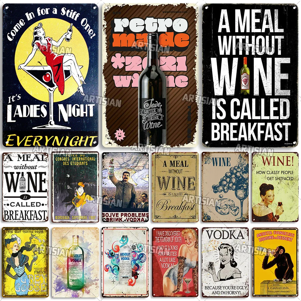 Vodka-Metal-Tin-Signs-Vintage-Metal-Signs-Wine-Metal-Plaque-Home-Bar ...