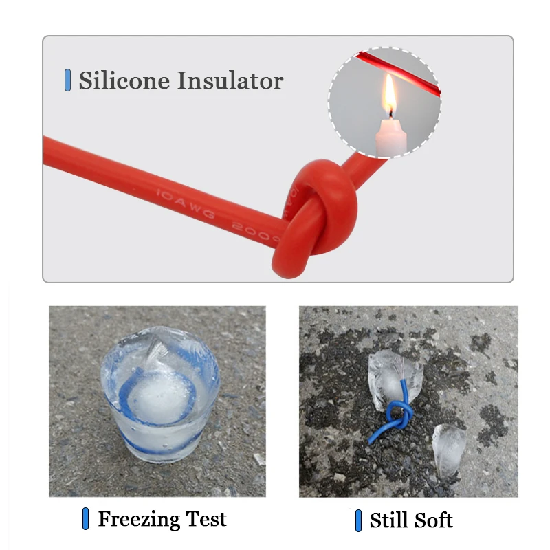 Earu 100-400M Heat-resistant Soft Electrical Silicone Wire Cable 8 10 12 14 16 18 20 22 24 26 28 ...