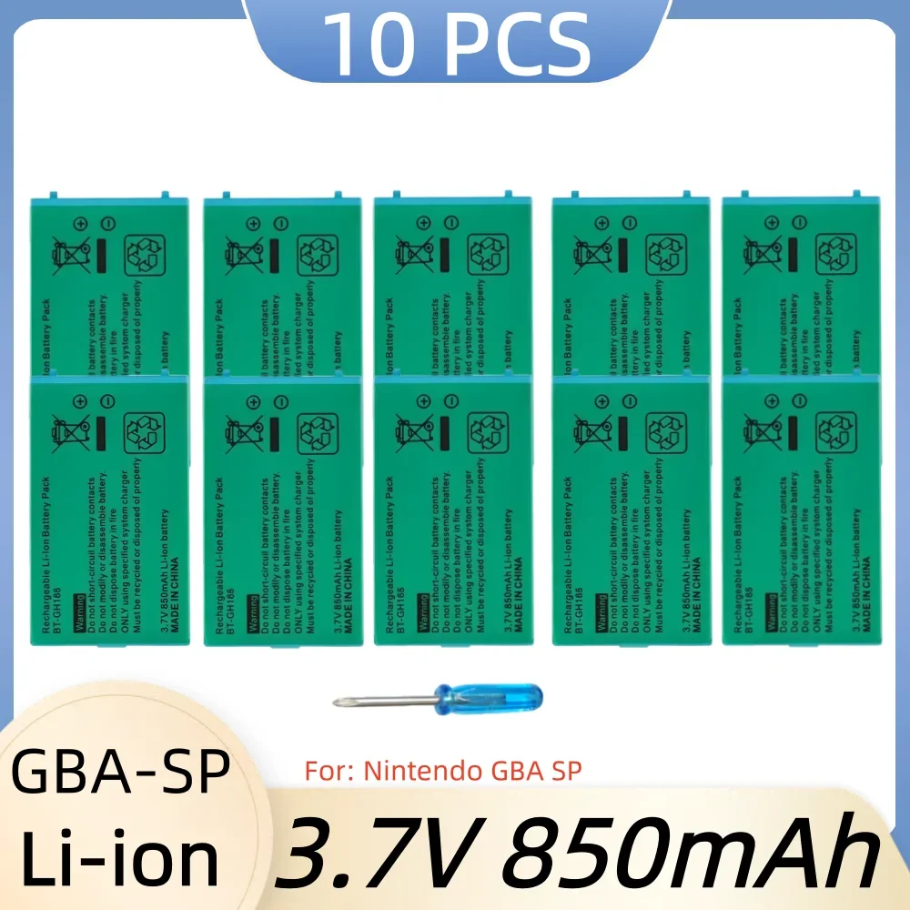 3.7V 850mAh Rechargeable Li-ion Battery Pack For Nintendo GBA SP ...