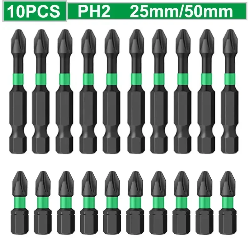 PH2-10Pcs-Phillips-Bits-Hex-Shanked-Precision-Screwdriver-Set-Bits-for ...