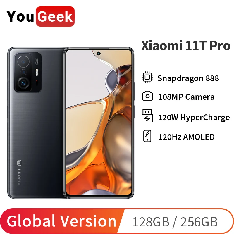 Xiaomi Mi 11 T Pro Smartphone versão global 128GB/256GB Snapdragon 888 ...