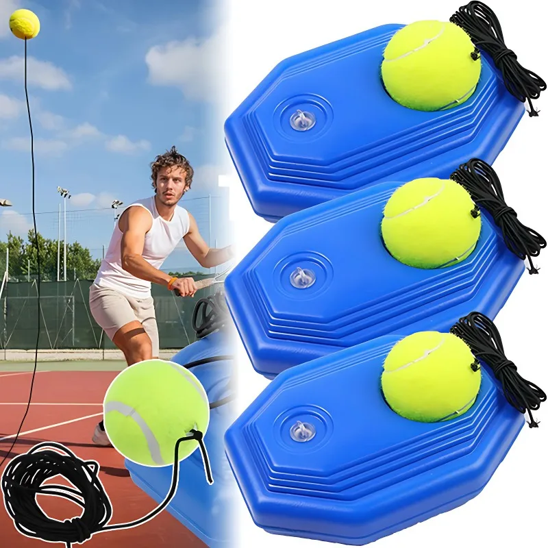 Portable Solo Tennis Trainer Rebound Tennis Ball with String Rope Self ...