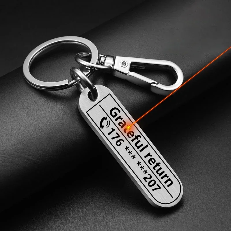 Stainless Steel Custom Engraved Keychain Personalized LogoName Laser ...