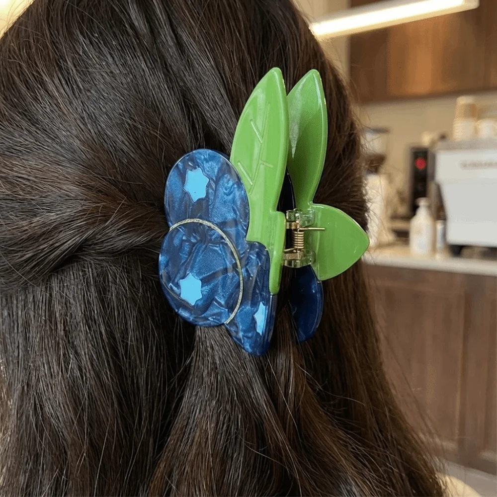 Non Slip Fruit Hair Claw Secure Hold Grape Kiwi Acetate Hair Clips ...