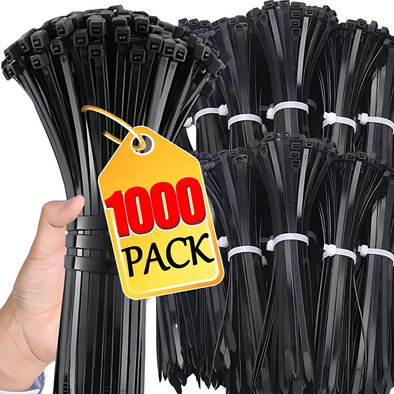 1000-100Pcs-Plastic-Nylon-Cable-Ties-Self-locking-Cord-Ties-Straps-Adjustable-Cables-Fastening ...