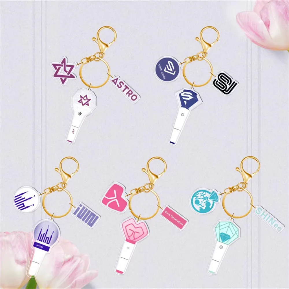 Kpop-Keychains-Lightstick-Astro-Super-Junior-G-IDLE-Shinee-Girls ...