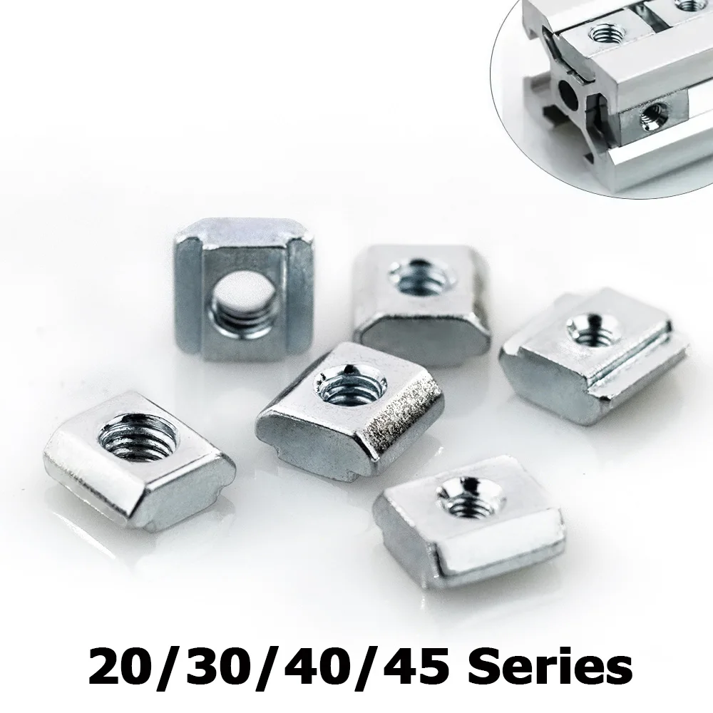 50Pcs/Lot M3 M4 M5 M6 M8 M10 T Block Square Sliding T-Nuts Hammer Nut ...