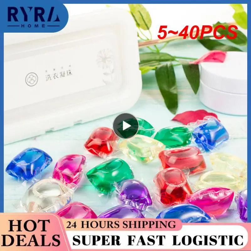 5-40PCS-Laundry-Beads-Portable-Laundry-Ball-Gel-Capsules-Travel-Washing ...