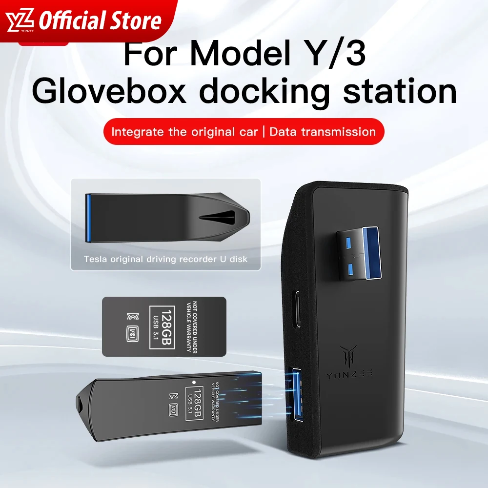 YZ-Glove-Box-Docking-Station-For-Tesla-Model-Y-High-Speed-4-USB-Shunt ...