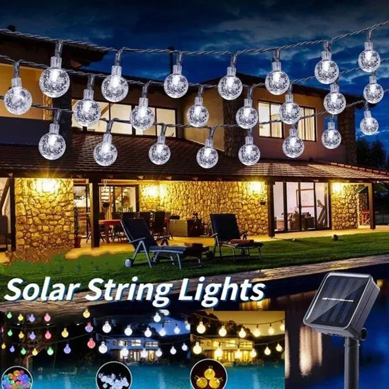 Solar-String-Lights-Outdoor-Crystal-Fairy-Light-Chritmas-Garland-8 ...