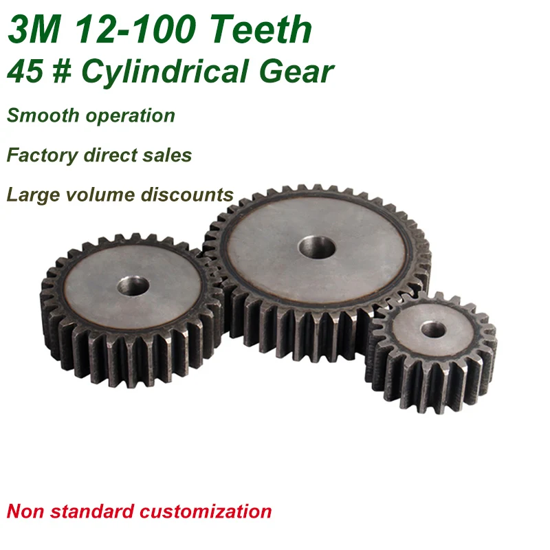 Spur-Gear-3M-12-Teeth-46-Teeth-Cylindrical-Gear-Tooth-Pitch-9-42mm ...