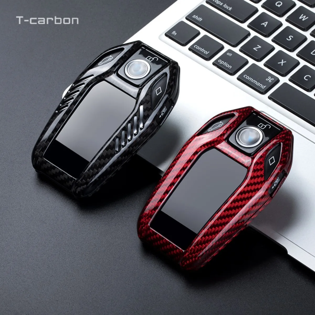 T-Carbon Key Accessories Carbon Fiber Car Key Cover Case Fit For BMW ...