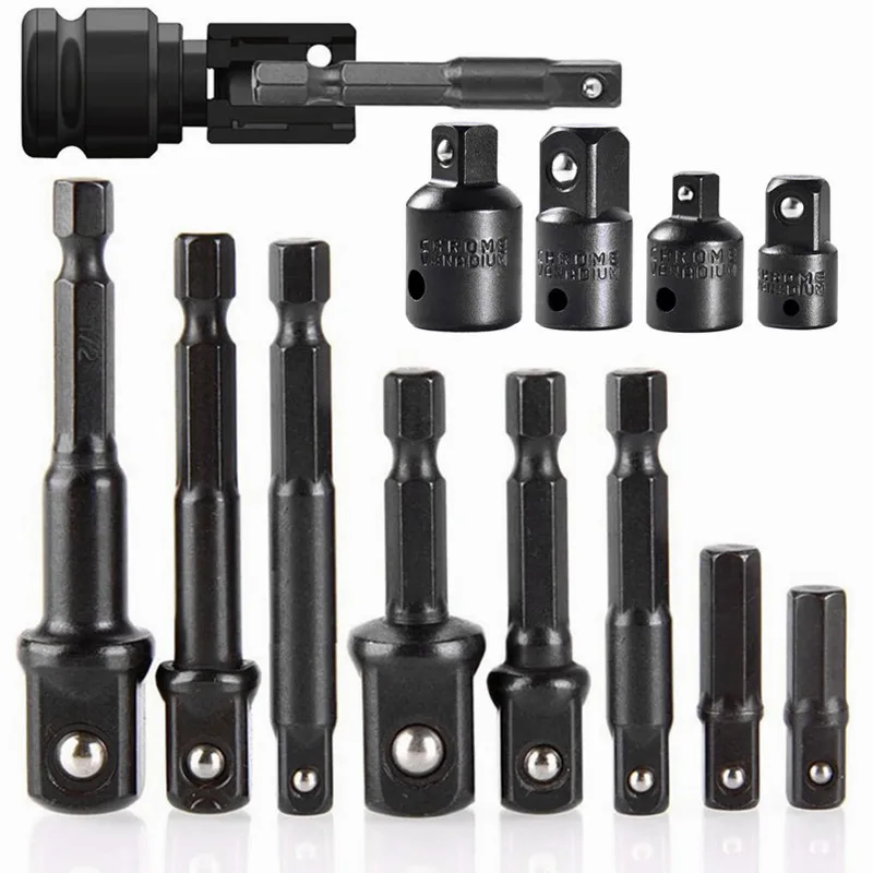 12pcs Impact Socket Adapter And Reducer Set Extension Set Socket Drill ...