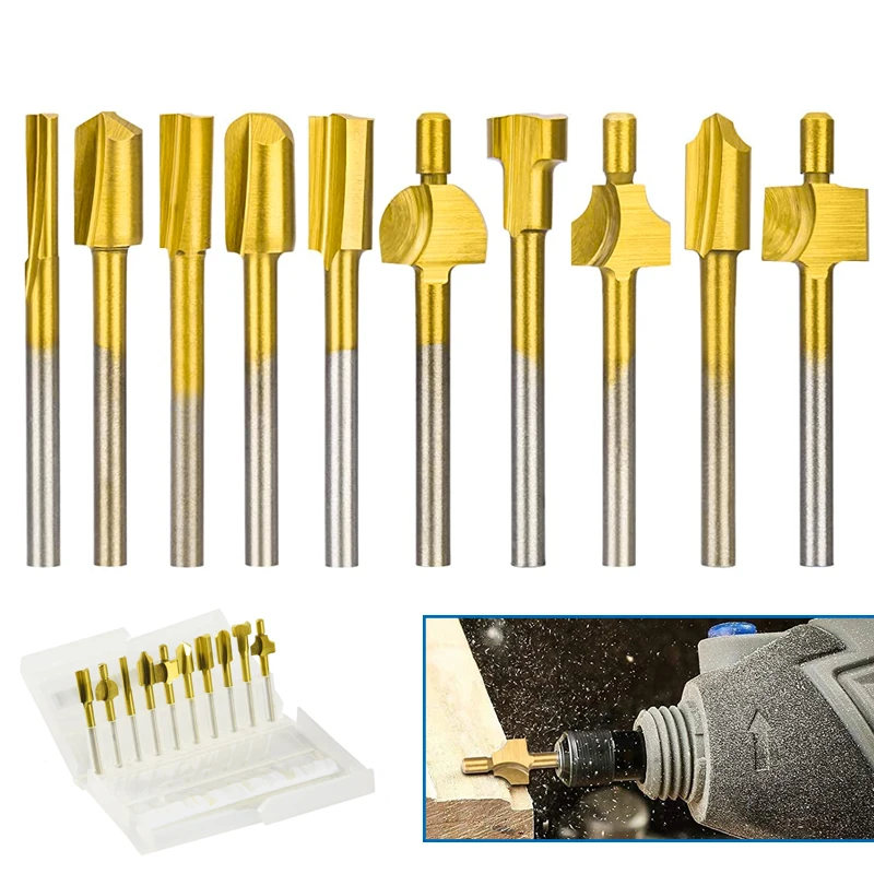 Rotary tool router bits store