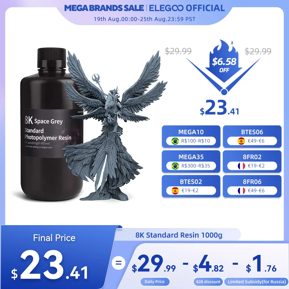 ELEGOO-8K-3D-Printer-Resin-405nm-Standard-Photopolymer-Resin-UV-Curing ...