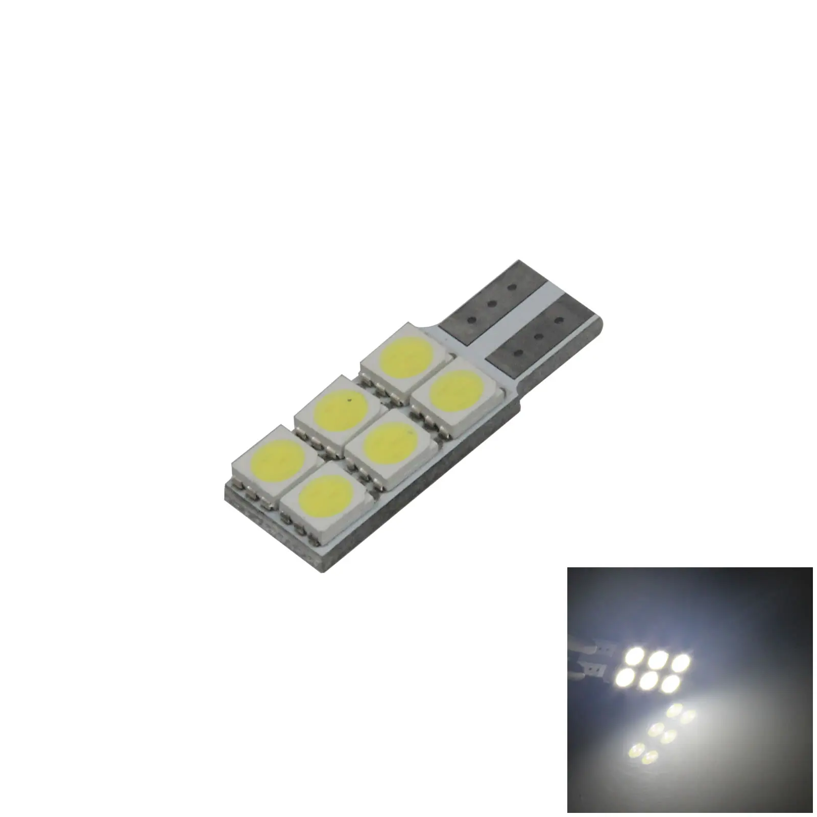 1x-White-Auto-T10-W5W-Turn-Signal-Light-Wedge-Lamp-PCB-Non-polar-6 ...