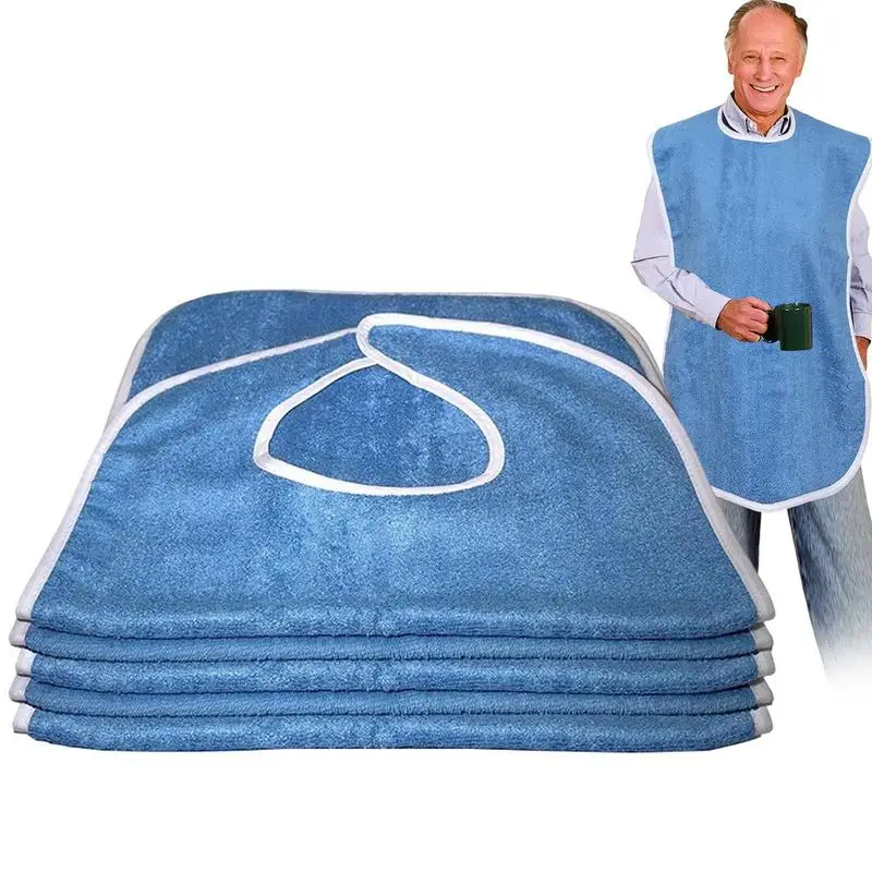 5pcs-Adult-Bibs-For-Eating-Waterproof-Anti-oil-Bib-Elderly-Aged ...