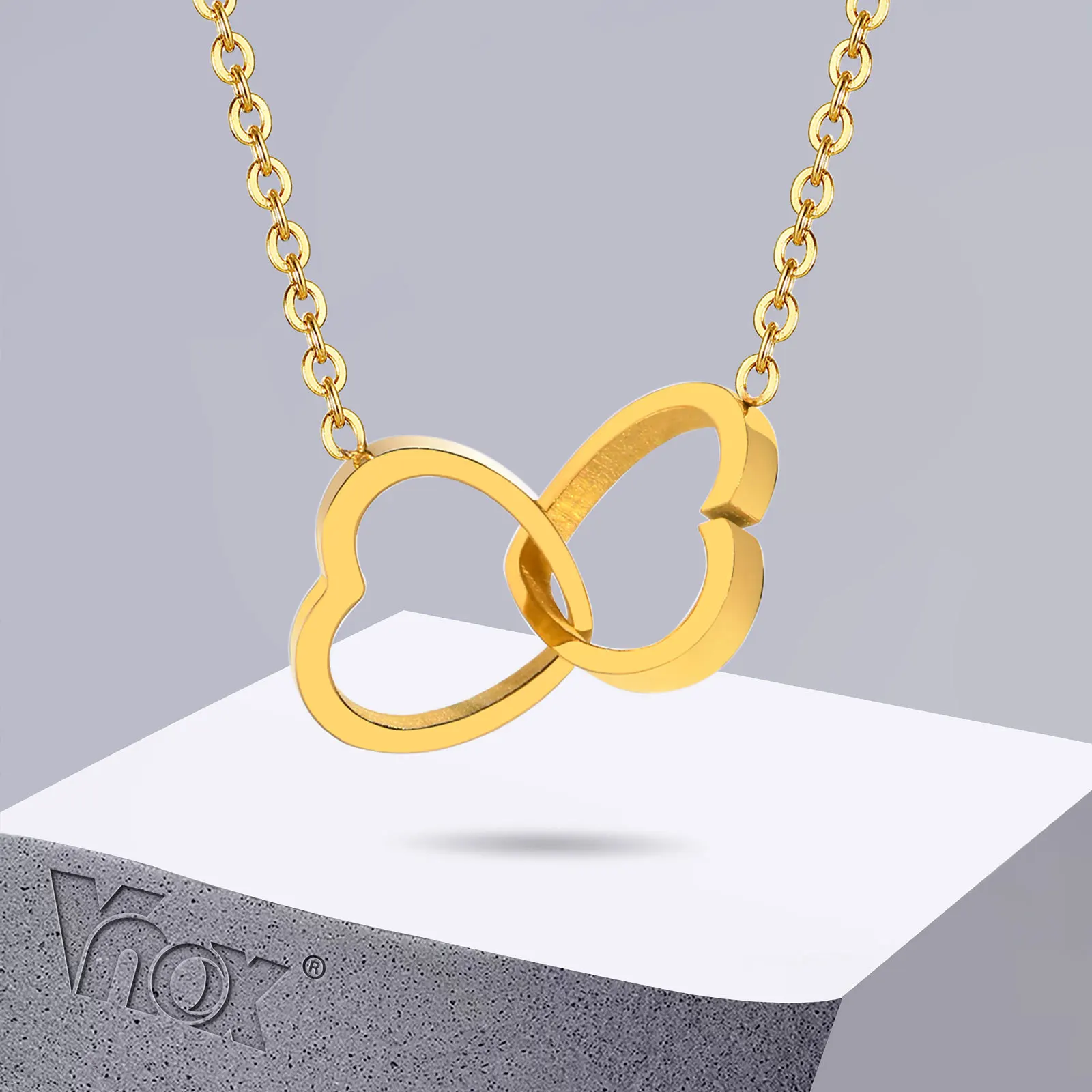 Vnox-Interlocked-Heart-Necklaces-for-Women-Gold-Color-Stanless-Steel ...