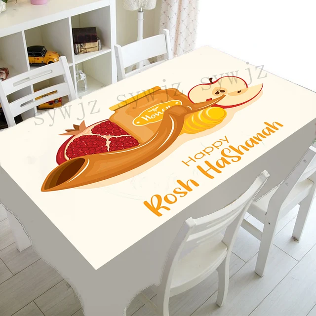 Rosh Hashanah Tablecloth Holiday Party Decor Kitchen Dining Room Home ...