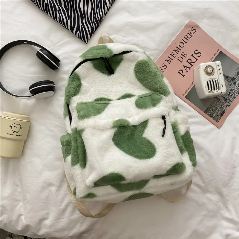 Heart-Plush-Cartoon-Backpack-Girl-Plush-Backpacks-Cute-Fur-Backpacks ...