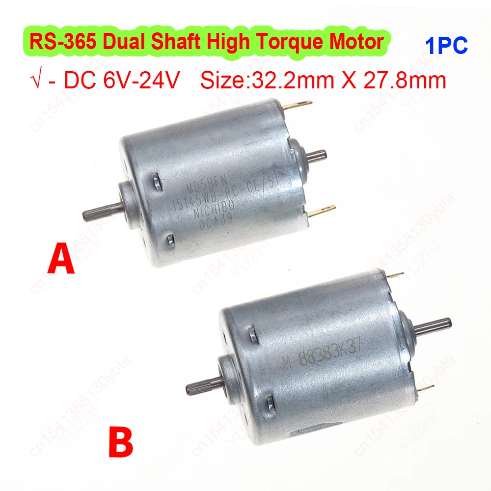 RS-365-14165/15145 Dual Shaft Motor DC 6V 15V 24V Carbon Brush Motor ...