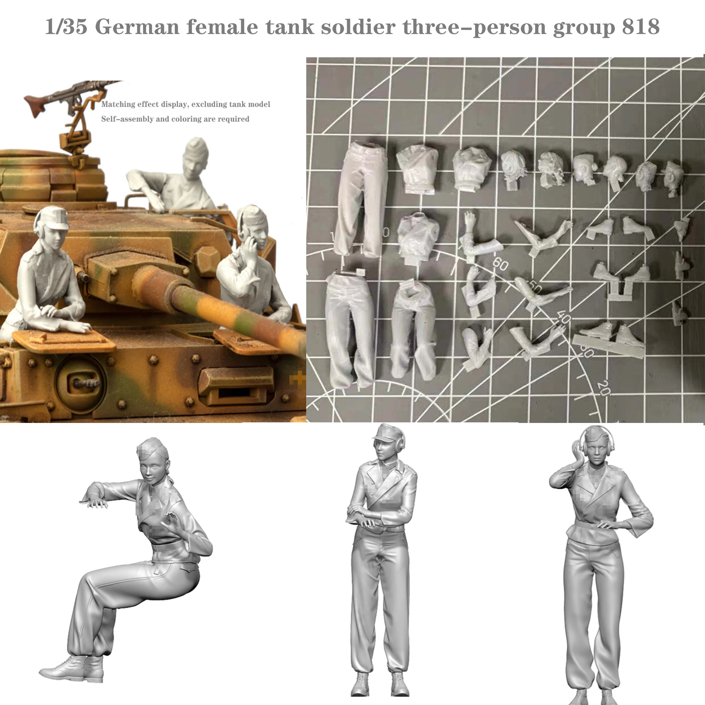 1-35-German-female-tank-soldier-three-person-group-818-WW-II-Unpainted ...
