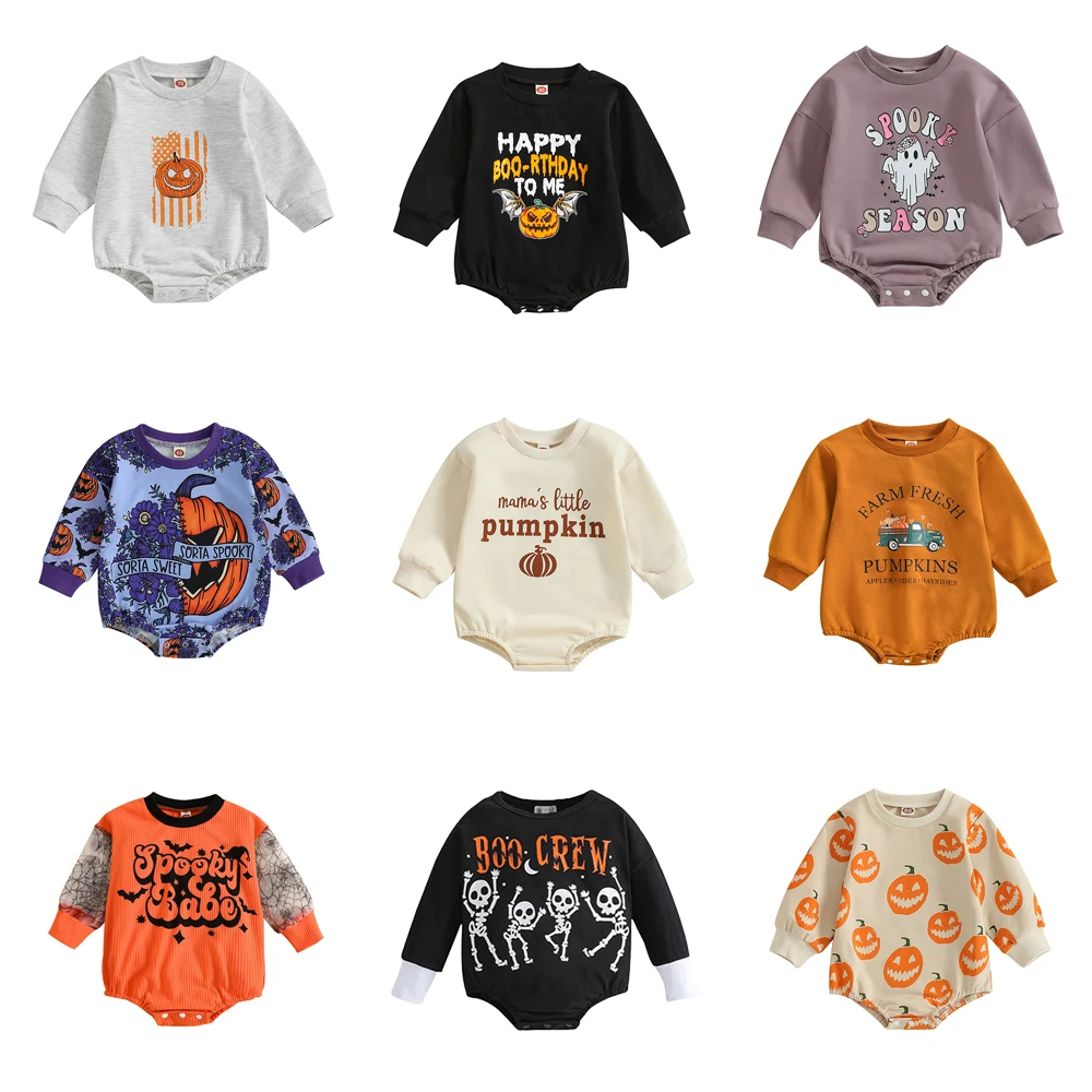 2023-Newborn-Baby-Boy-Girl-Halloween-Clothes-Toddler-Infant-Kids-Pumpkin-Letter-Print-Long ...
