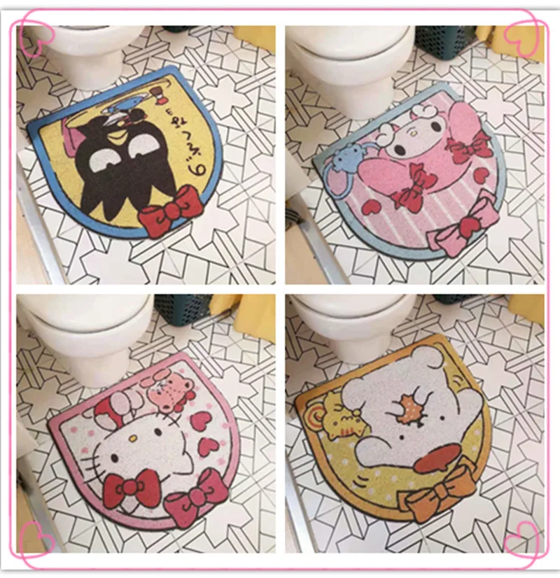 Kawaii Kuromi My Melody Cinnamoroll Cartoon Entrance Door Foot Mat ...