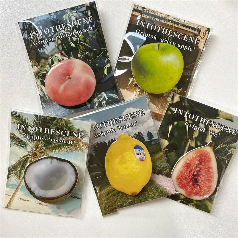 Korean Glossy Simulation Fruit Coconut Lemon Fig Expandable Phone ...