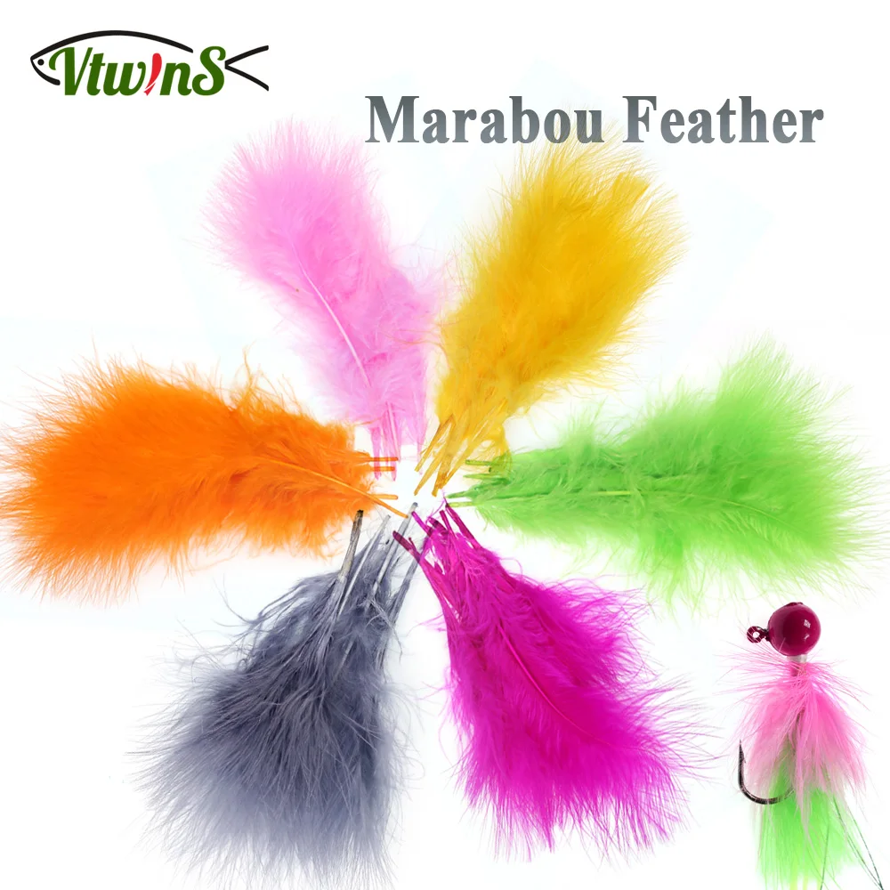 Vtwins-10-18cm-Premium-Colored-Natural-Long-Marabou-Feather-Fly-Tying ...