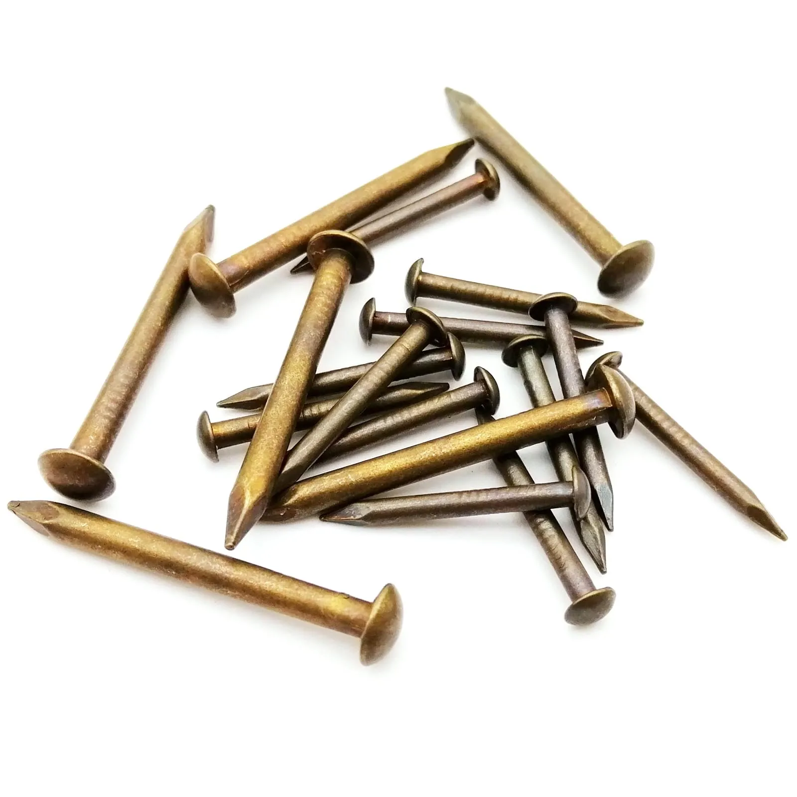 10-20-50-100pcs-Antique-Brass-Bronze-Pure-Copper-Small-Mini-Round-Head ...