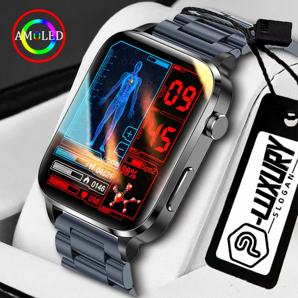 2023 Blood Sugar Smart Watch Men Dual Probe Laser Treat Health Heart ...