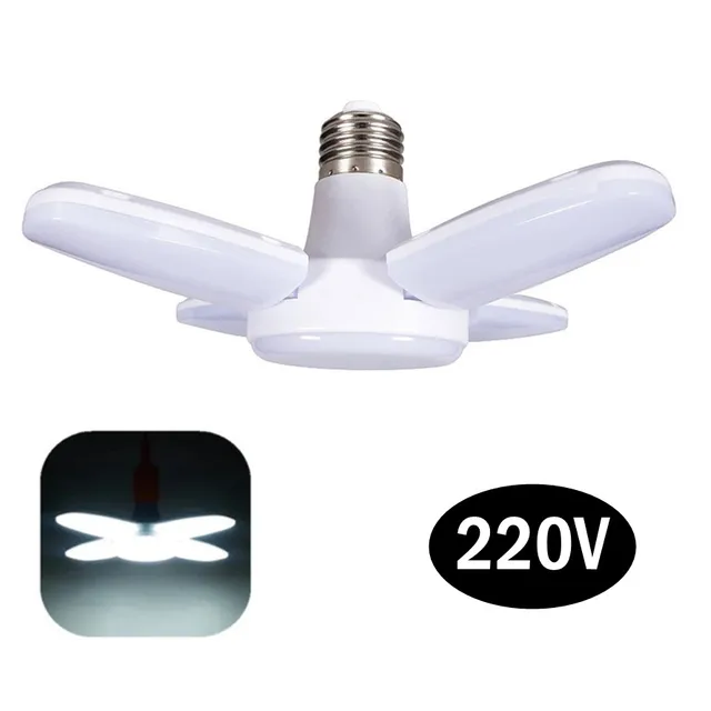 28W Foldable LED Bulb E27 Fan Blade LED Lamp AC 220V Bombilla Lampada ...