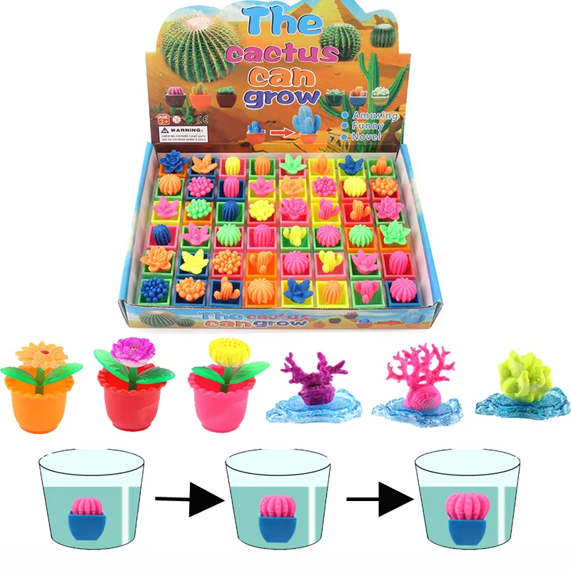 6/8pcs Magic Cactus Flower Coral Hatching Growing In Water Kids ...