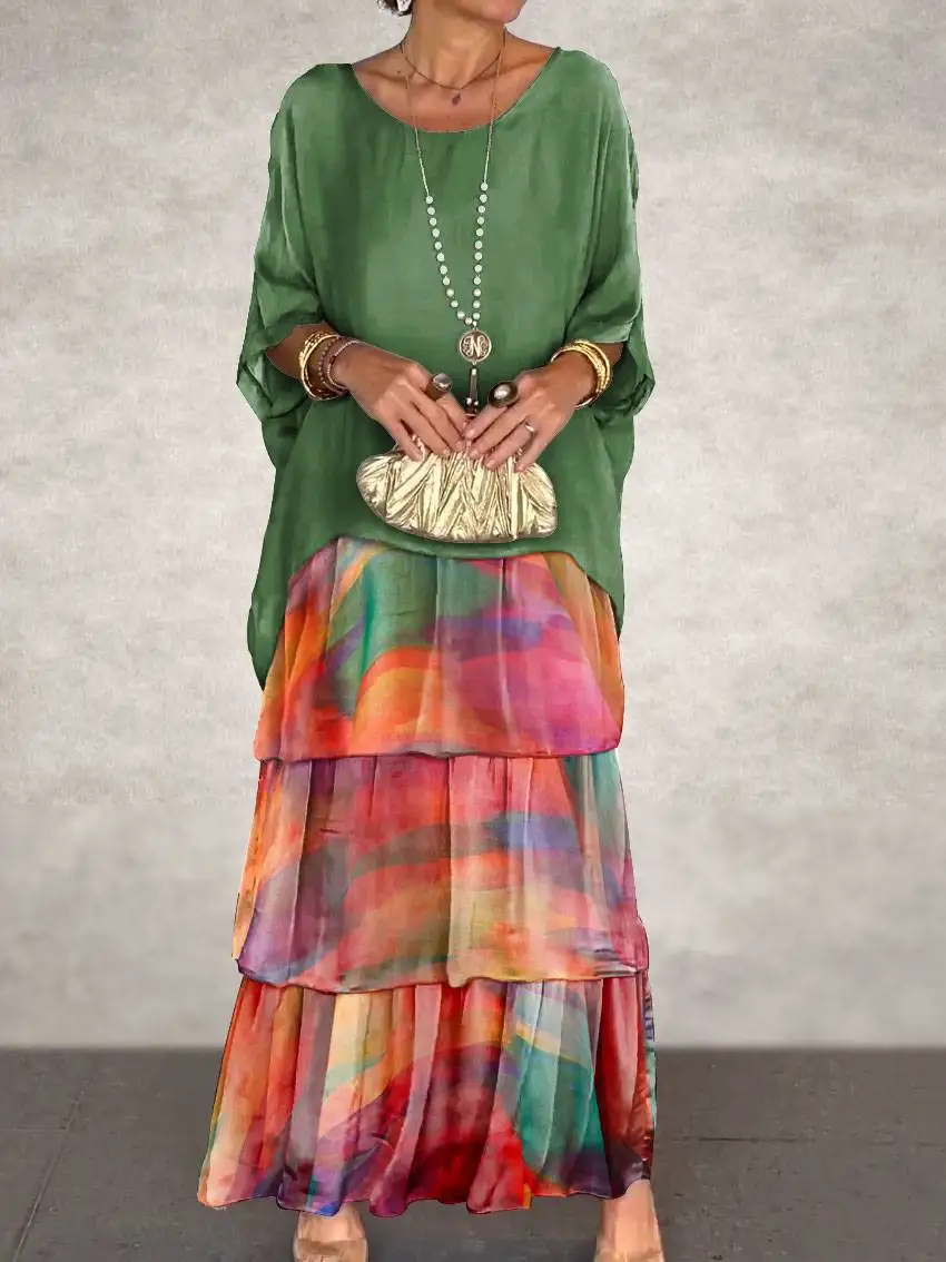 Spring-Summer-Print-Patchwork-Maxi-Dress-Outfits-Fashion-Bohemian ...