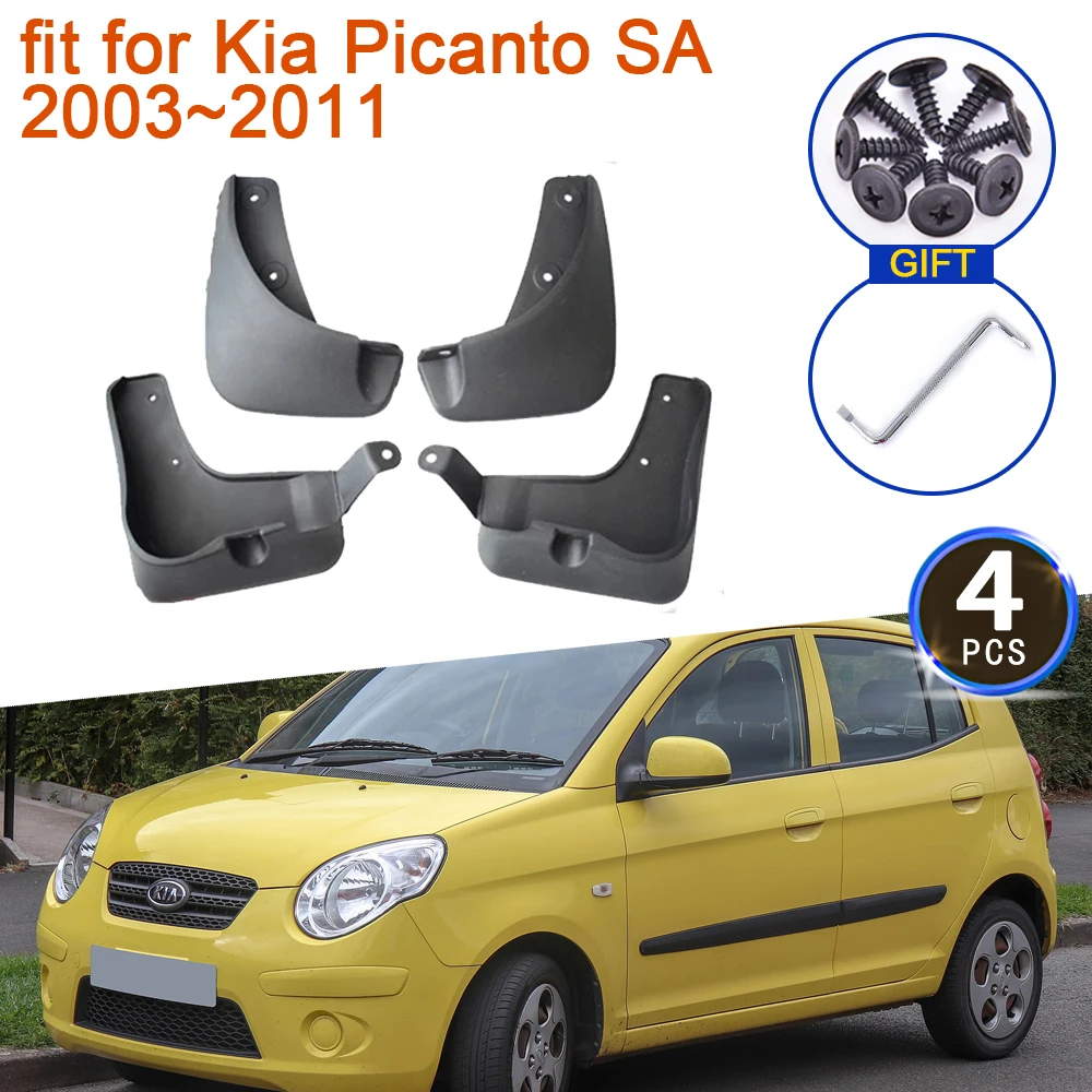 4x Mudflaps for Kia Picanto SA 2005 Morning 2003~2011 2008 Accessories ...