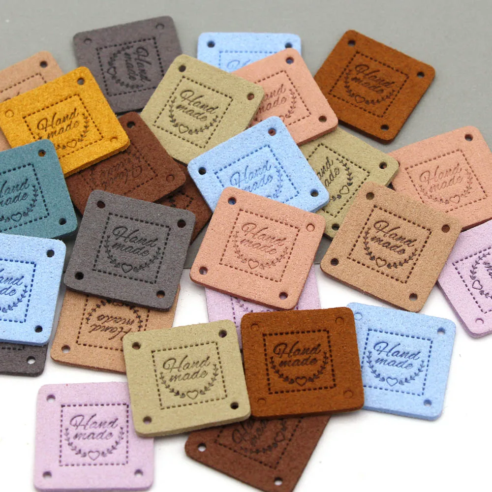 Handmade-Tags-Square-Heart-Leather-Labels-Hand-Made-Tags-for-Hats ...