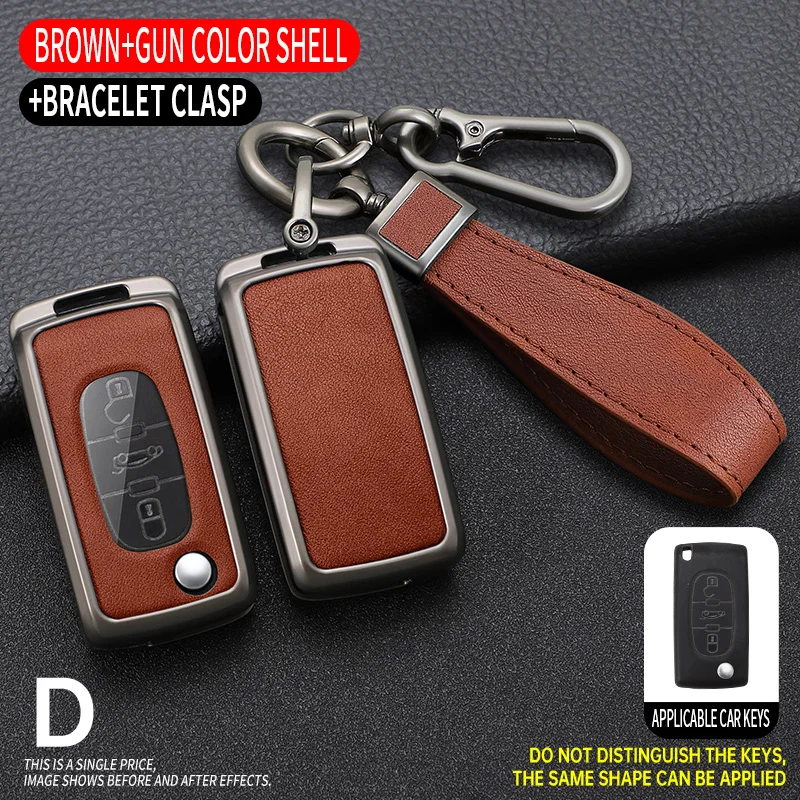 alloy-Car-Remote-Key-Case-Cover-Shell-For-Peugeot-107-207-307-308-407 ...