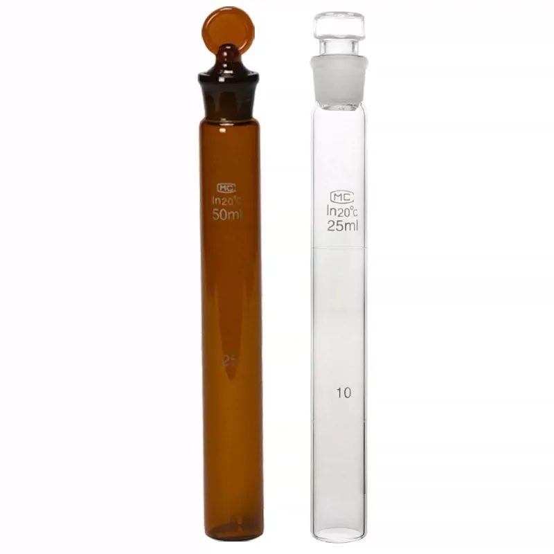 1pcs 10ml 25ml 50ml brown transparent glass color colorimetric tube ...