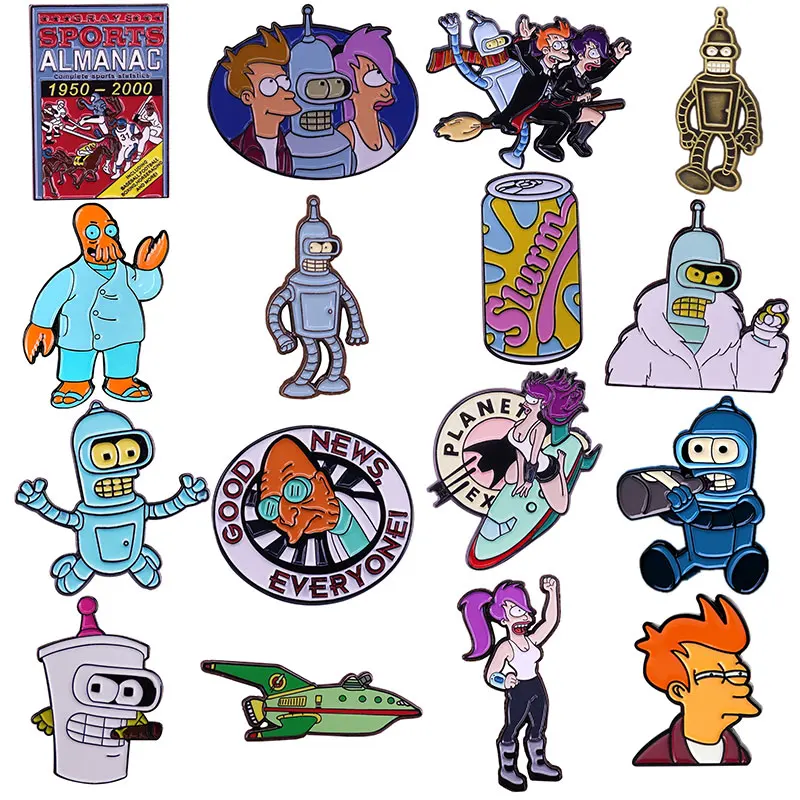 Futurama-Pin-de-esmalte-de-Anime-para-mujer-insignias-de-solapa-de ...